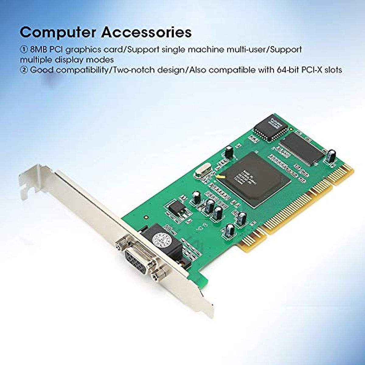 wendeekun Graphics Card,Graphics Card VGA PCI 8MB 32Bit Desktop Computer Accessories Multi-Display for ATI Rage XL,Easy to Install