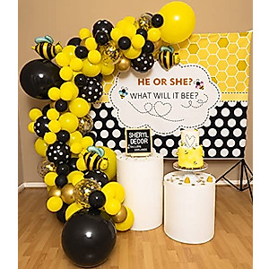 Bee Balloon Arch & Garland Kit - Mixed Yellow and Black Balloons for Bumble Bee Party - What Will It Bee Gender Reveal, Honey Bee Baby Shower, Happy Bee Day, Bee Birthday Party Decorations & Supplies