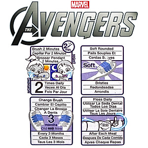 Marvel Avengers Superheroes Soft Bristle Manual Toothbrush Value Set 3 Count, Kids Friendly Designed Grip, Perfect Gifts for Boys Girls by Firefly (Style May Vary)