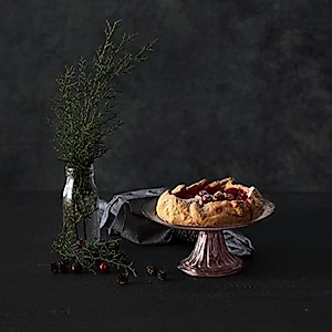 Fortessa Jupiter Vintage Glassware Collection, 1 Count (Pack of 1), Pink,JUPPK.CAKE.08