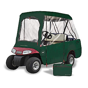 Greenline Golf Cart Enclosure Eevelle USA | Golf Car Cover | All Weather Windproof Waterproof Rain Cover | 2 or 4 Passenger Durable Golf Cart Cover