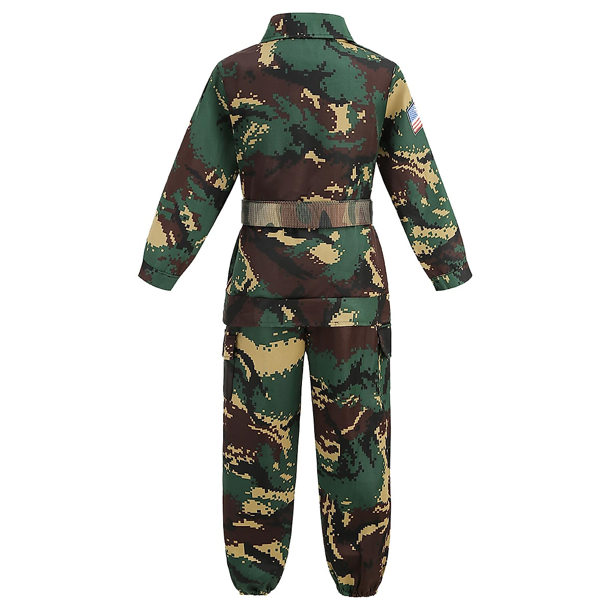 yolsun Deluxe Kid's Camo Combat Soldier Army Costume (10-12 Years, Dark green color)