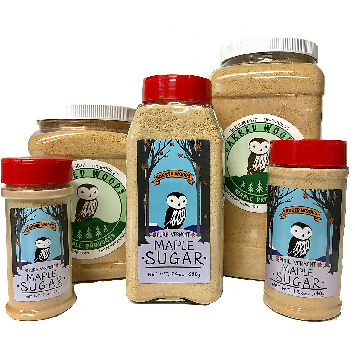 Barred Woods Maple Organic Pure Vermont Maple Sugar - 1.5 lbs (24 oz) Jar - Granulated Maple Sugar