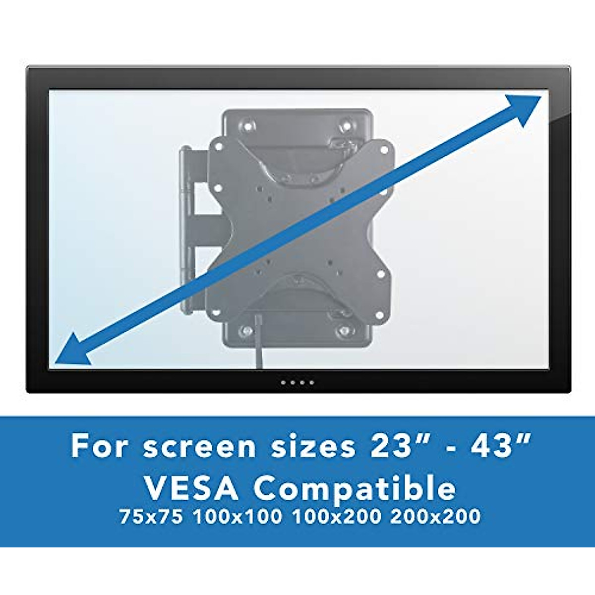 Mount-It! Lockable RV TV Wall Mount with Quick Release, Full Motion Flat Screen Bracket for Campers, Travel Trailers, RVs, Motorhomes and Marine Boats, Fits Most 23-43" VESA 100, 200, 77 Lbs Capacity