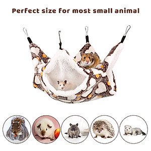 BOWINR 2 Pieces Small Pet Cage Hammock Guinea Pig Bunkbed Hanging Hammock Soft Warm Small Animals House Cage Accessories for Hamster Ferret Guinea Pig Squirrel Chinchilla Rat