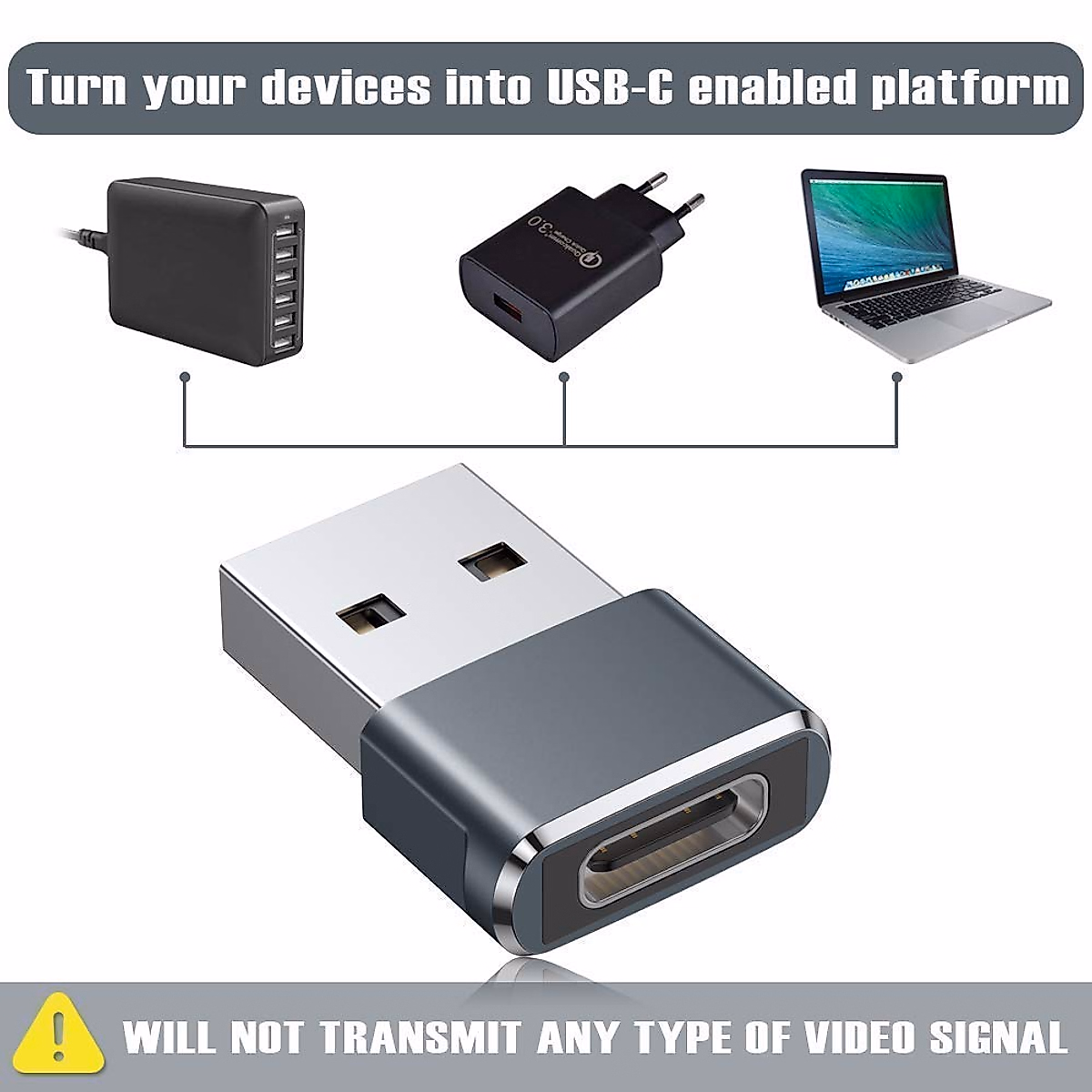 Basesailor USB C Female to A Male Adapter, Compatible with iPhone 11, Mini Pro, iPad Air, Samsung Galaxy Note 10, Able to Charge or Transfer Data
