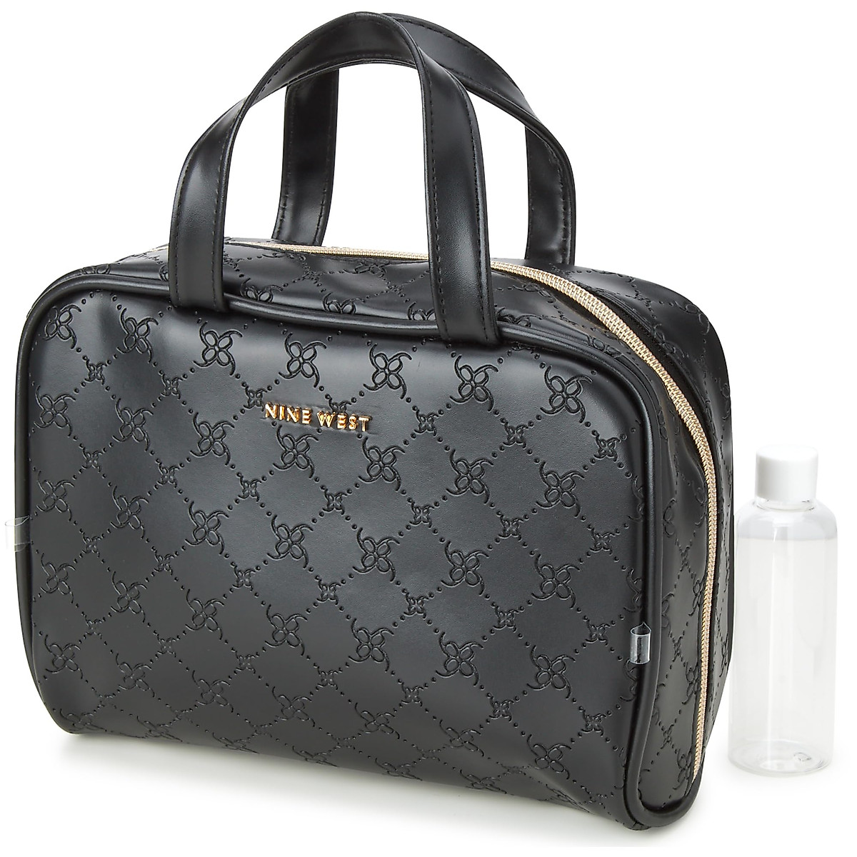 Nine West Women's Toiletries Bag - Travel Makeup and Toiletries Matching Accessories Set - Makeup Organizer Case Set, Size One Size, Black