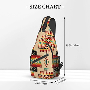 ROSIHODE Cute Native American Sling Backpack Casual Indian Chest Bags Crossbody Travel Hiking Daypack For Women Men