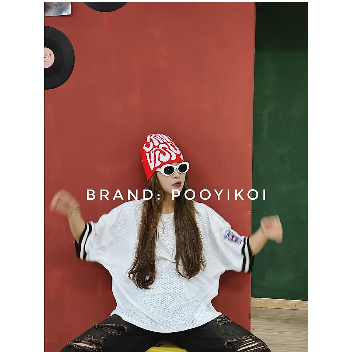 Pooyikoi Knitting Hat Men Women Quality Cap Warm Cap Harajuku Beanie Gothic Spider Pattern Wool Acrylic Y2k Knitted Hat Black Brown