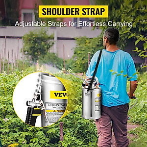 Happybuy 1.5 Gallon Stainless Steel Sprayer, 16" Wand&3.3FT Reinforced Hose, Hand Pump Sprayer with Pressure Gauge, Safety Valve&Adjustable Nozzle, Garden Weed Sprayer for Lawn, Gardening & Sanitizing