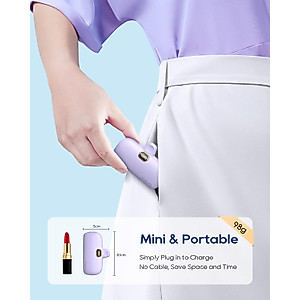 Kuulaa Small Portable Charger 5000mAh with Built-in USB C Cable & 26800mAh High Capacity Power Bank Dual-Output Battery Pack