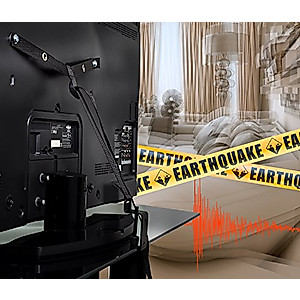 Mount It! TV Safety Straps For Child and Baby Proofing, Anti Tip Prevention and Earthquake Protection, Heavy Duty Metal Connectors, Secures to TV Stand and Walls, Black