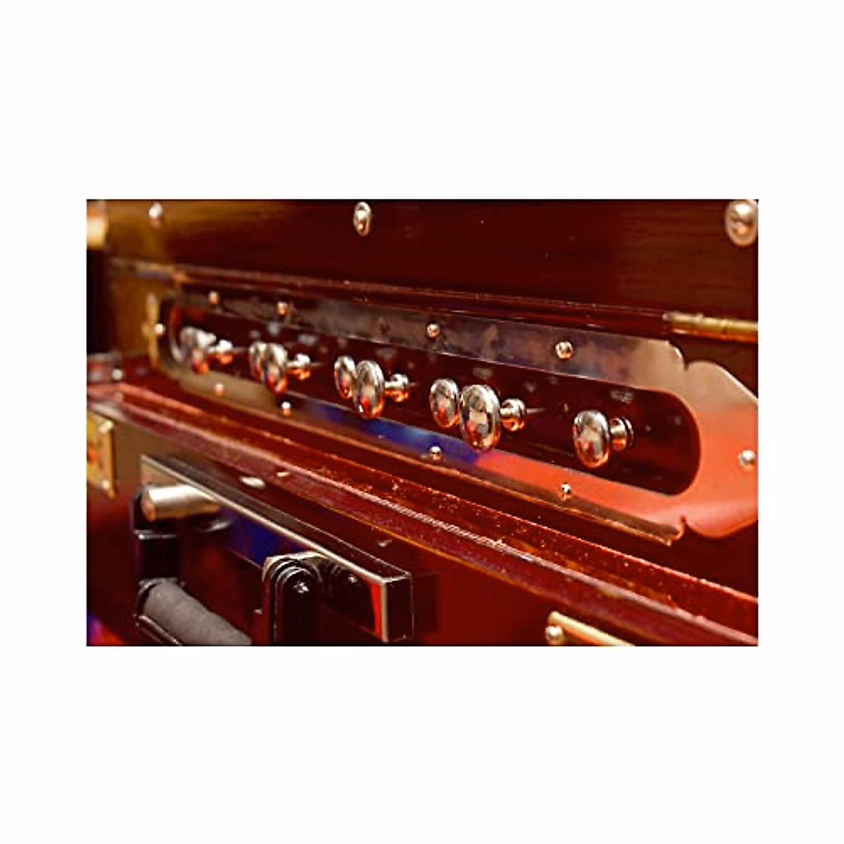 Non Scale Changer Harmonium LYDNSC-1 Concert Folding Auto Push Mohonlal Delux Double Reed 9Stopper 3 1/2 Octaves Burma Teak Wood Brass Work 7 Part Blow With Padding Bag buy only from LYDIAN