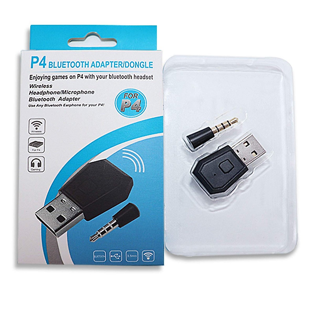 RALAN Bluetooth Dongle Adapter for PS4/PS5, Wireless Mini Microphone USB 4.0 Audio Adapter Receiver Compatible with PS4 /PS5 PlayStation Support A2DP HFP HSP