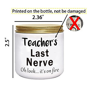 Funny Teacher Gifts for Women Teachers Appreciation Gift Personalized Novelty Lavender Scented Soy Candles for Birthday Christmas Teachers Last Nerve Candle