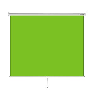 excelimage Pull-Down Green Screen Backdrop, 79”x75” Auto-Locking Chroma Key Panel with Wrinkle-Resistant Green Fabric for YouTube Videos, Music Videos, Photography, TIK Tok, or Gaming (White)