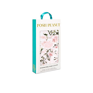 Posh Peanut Baby Changing Pad Cover Stretchy Viscose from Bamboo Viscose, for Standard 16" by 32" - Vintage Pink Rose