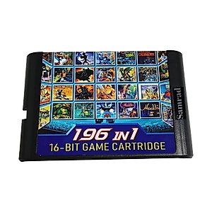 Samrad Super Card 196 in 1 Multi Cartridge for Sega Genesis Mega Drive 16 Bit Game Console