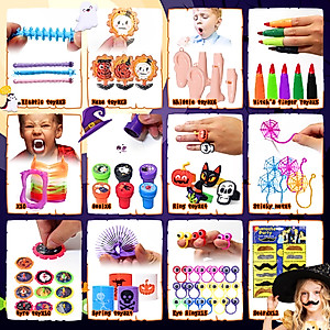 YMGN 222Pcs Halloween Party Favors for Kids, Bulk Fidget Toys for Party Supplies, Halloween Treats Non Candy School Classroom Carnival Prizes, Goody Bag Fillers Halloween Prizes Box