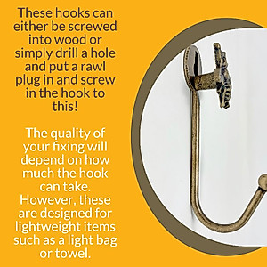 Knobs By Blossom Vintage Antique Brass Iron Wall Hooks Tie Backs Bronze Handmade Metal Animal Hook (3. Bee), TFVSAH