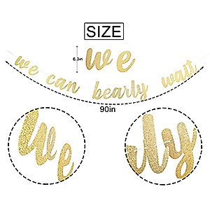 We Can Bearly Wait Banner - Teddy Bear Baby Shower Decorations, Decor for a Bear Themed Baby Shower, Smash Cake Props