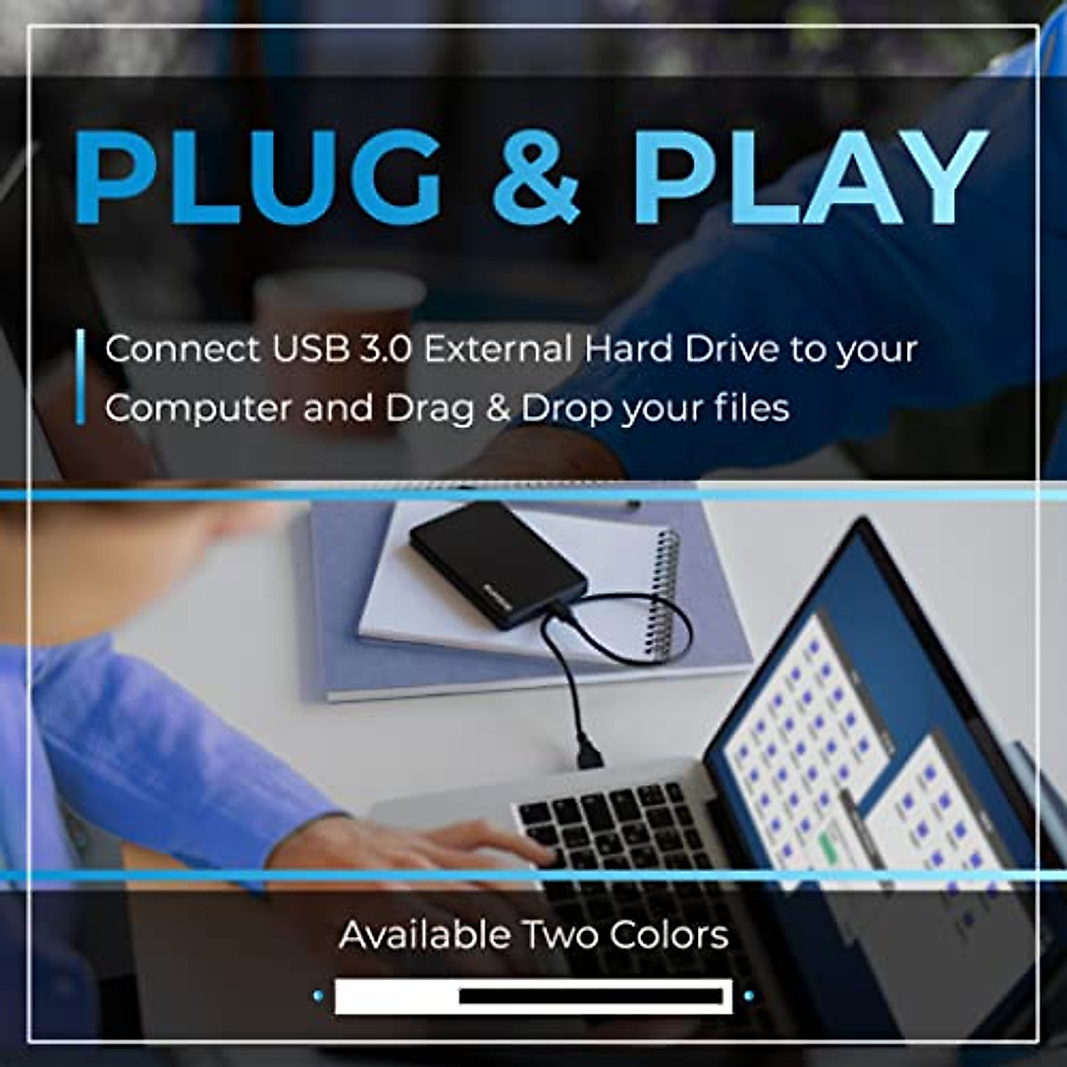 Portable External Hard Drive 500Gb USB 3.0 High-speed data transfer 2.5 Inches HDD Storage expansion & Backup Drive Compatible with Computer, Laptops, gaming accessories, Xbox, PS4, PS5 (White)