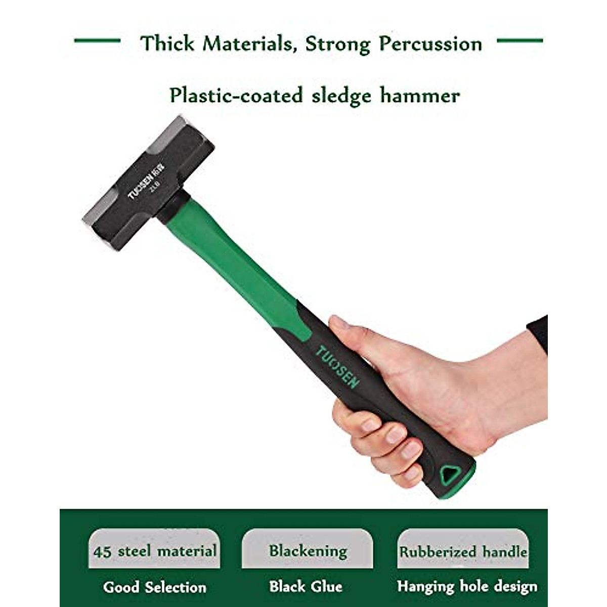 3-Pound heavy duty hammer/Strike Drilling/Crack Hammer, octagonal hammer with fiber shockproof handle,3-Pound Sledge with Fiberglass Handle & No-Slip Cushion Grip