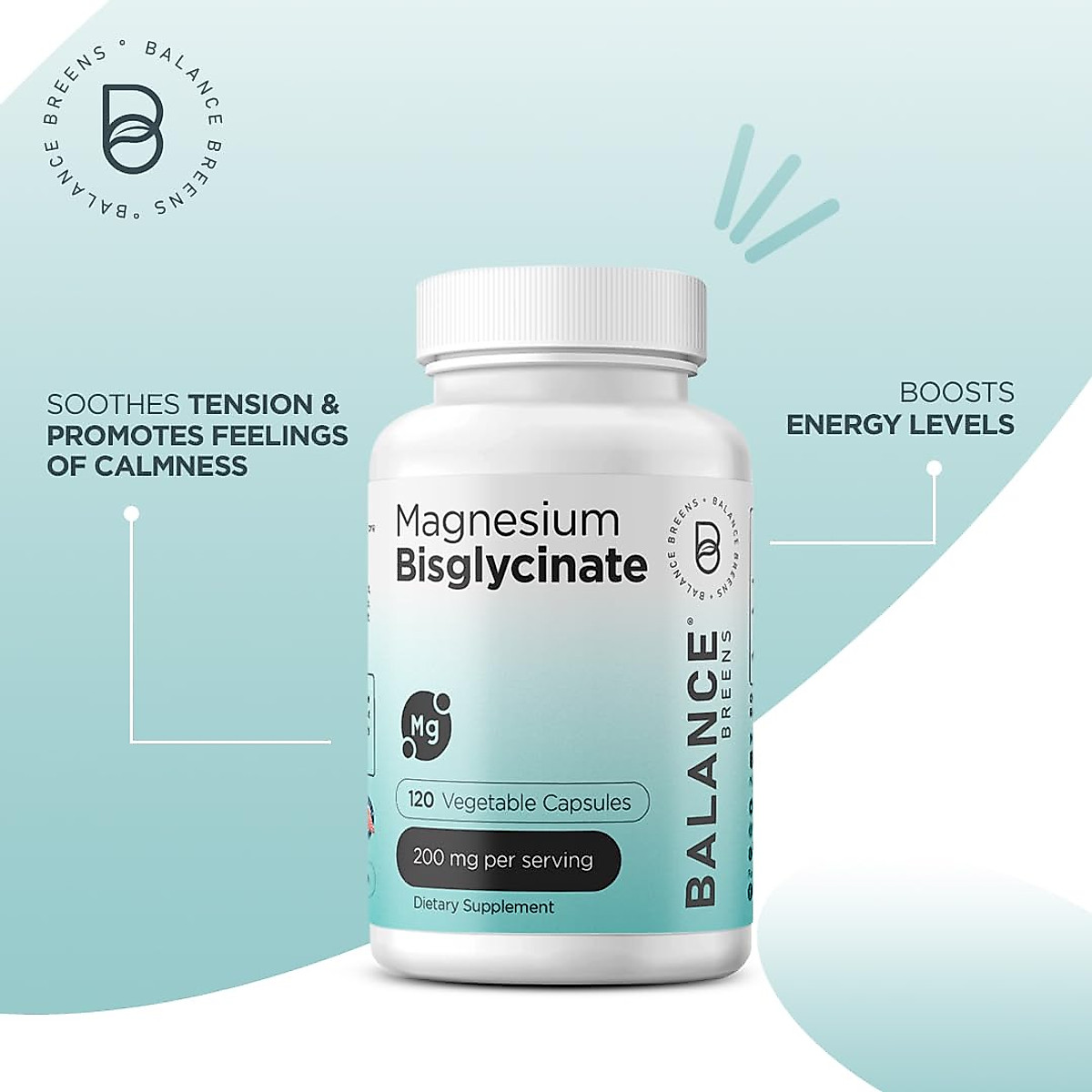 Magnesium Bisglycinate 200mg, High Absorption Chelated, 120 Vegan Capsules - Supports Heart Health, Muscle Cramps, Bone Health & Positive Mood