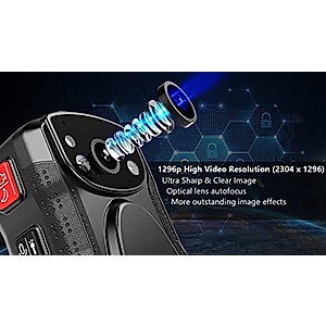PatrolMaster 1296P UHD Body Camera with Audio (Build-in 128GB), 2 Inch Display, Night Vision, Waterproof, Shockproof, Body Worn Camera with Compact Design, Police Camera
