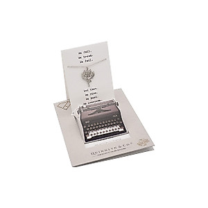 QUINNLYN & CO. Phoenix Om Lotus Flower Pendant Necklace, Handmade Gifts for Women with Inspirational Quote on Greeting Card, Stainless Steel