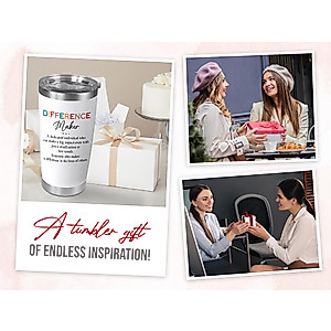 AXIARA Difference Maker Gifts For Women - Christmas, Birthday Gifts For Women, Thank You Gifts For Boss, Leader, Employee Appreciation Gifts For Coworkers, Teachers - 20 Oz Stainless Steel Tumbler