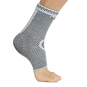 NeoTech Care Ankle Support Brace - Breathable - Men, Women, Right or Left - Gray (Size L, 1 Pair)