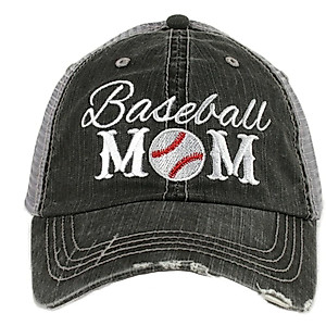 KATYDID Baseball Mom Baseball Cap - Trucker Hat for Women - Stylish Cute Sports Hat Gray