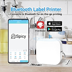 Odaro Q30 Wireless Bluetooth Mini Label Maker Portable Label Printer for iOS & Android, for Home, Office, Small Business (White)