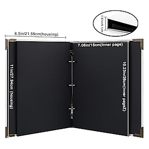 amassan Photo Album Scrapbook 60 Pages Hardcover 8.5 x 11 Inch with Scrapbook Supplies kit, 3 Rings Black Paper Memory Album for Wedding, Family