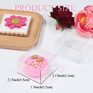ROSPAKTEK 50Pcs 2.17x2.17x1.38 Inch Single Chocolate Covered Ore Boxes Macaron Boxes Brownie Boxes Treat Boxes Candy Boxes Small Gift Boxes for wedding Bridal Shower Birthday Party Favors