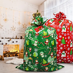Nwvuop 2 Pack Giant Christmas Gift Bag 36× 56 Inches Extra Large Plastic Gift Bags with Gift Tag for Christmas Presents Wrapping Goodie Bags Kids Bicycle Bike
