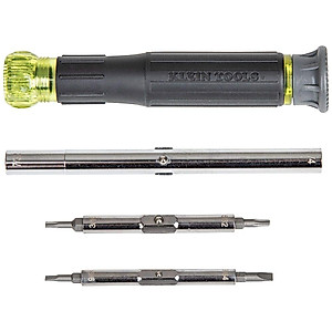Klein Tools 32314 Electronic Screwdriver, 14-in-1 with 8 Precision Tips, Slotted, Phillips, and Tamperproof TORX Bits, 6 Precision Nut Drivers