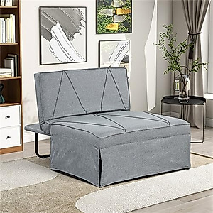 JFUYJK Sofa Bed,4-in-1Folding Ottoman Sofa Bed Sleeper Chair Convertible Chair Into Bed with Adjustable Backrest