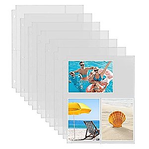 Fabmaker 30 Pack Photo Sleeves for 3 Ring Binder - (4x6, for 180 Photos), Archival Photo Page Protectors 4x6, Clear Plastic Photo Album Refill Pages Photo Pockets, Postcard Sleeves, Acid-Free