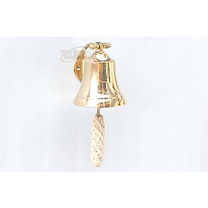 3" Solid Old Antique Brass Bell Quality Marine Wall Mounted Nautical Ship Hanging Bell Perfect for Dinner, Indoor, Outdoor, School, Bar, Reception, Last Order & Church by The Metal Magician
