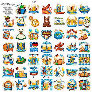 HOWAF 96pcs Oktoberfest Temporary Tattoos, Ein Prosit German Beer Festival Tattoo Stickers for Oktoberfest Party Decoration, Bavaria Flag Fake Tattoos for Oktoberfest Beer Festival Party Supplies
