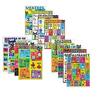 Teacher Created Resources Pete The Cat® Early Learning Small Poster Pack (EP62002), 11.00" x 15.00"