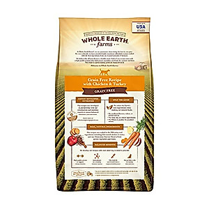 Whole Earth Farms Grain Free Recipe Dry Dog Food, Chicken & Turkey, 25-Pound