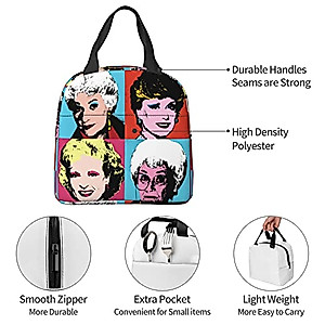 Insulated Lunch Bags Lunch Tote for Women Reusable Lunch Box for Girls (golden)