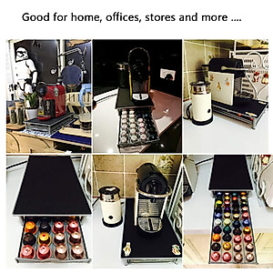Attom Tech Home Stylish Coffee Capsule Storage Drawer Holder Compatible for Nespresso Storage Steel Organizer Nespresso Holder for Capsules - 40 Capsule Capacity