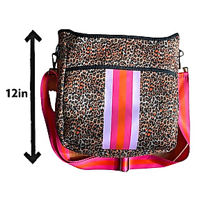 Crossbody Bag Neoprene Womens Purse, handbag Beach bag by GraceBeth (Pink Cheetah)