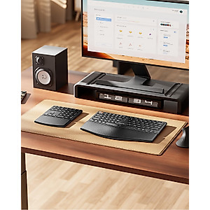 ProtoArc Wireless Ergonomic Keyboard, EK04 2.4GHz Wireless Ergo Keyboard with Separate Numeric Keypad, Split Design, Wrist Rest, Rechargeable, for Desktop, PC, Laptop