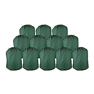 Nylon Laundry Bags Bulk 30" X 40" – Pack of 12 bags, for Heavy Duty Use, College Laundry Bags, Laundromats and Household Storage, machine washable - Made in the USA (Green)