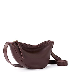 The Sak Tess Sling Bag in Leather, Adjustable Crossbody Strap, Mahogany